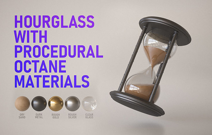 Hourglass Sand Clock with procedural octane materials 3D model | CGTrader