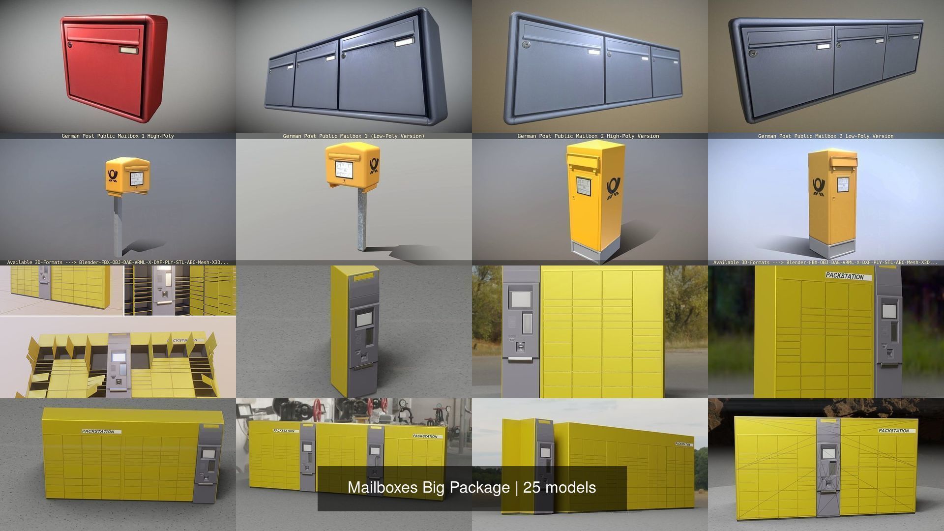 Mailboxes Big Package exterior 3D model | CGTrader