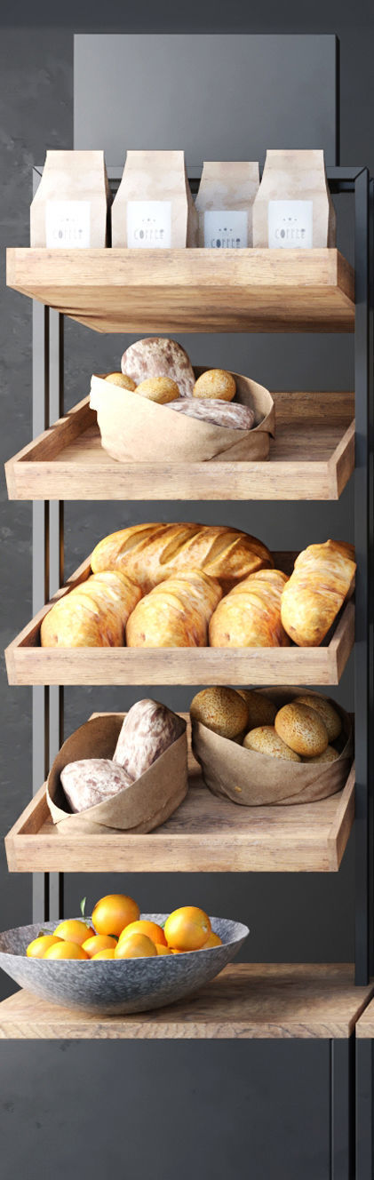 Bread counter 3D model | CGTrader