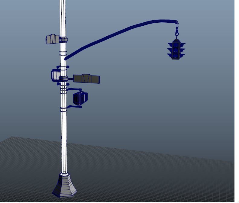 Stop Traffic Light Pole with Changing Lights free VR / AR / low-poly 3D ...