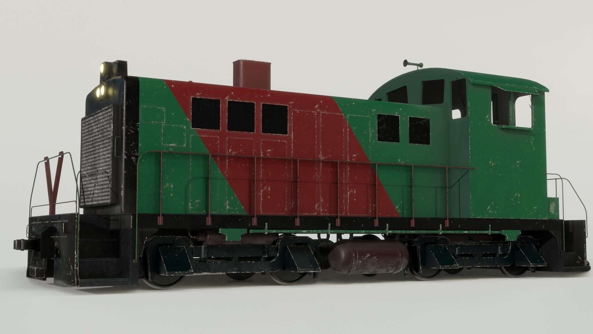 3D model Railway station and diesel locomotive 3D models VR / AR / low ...