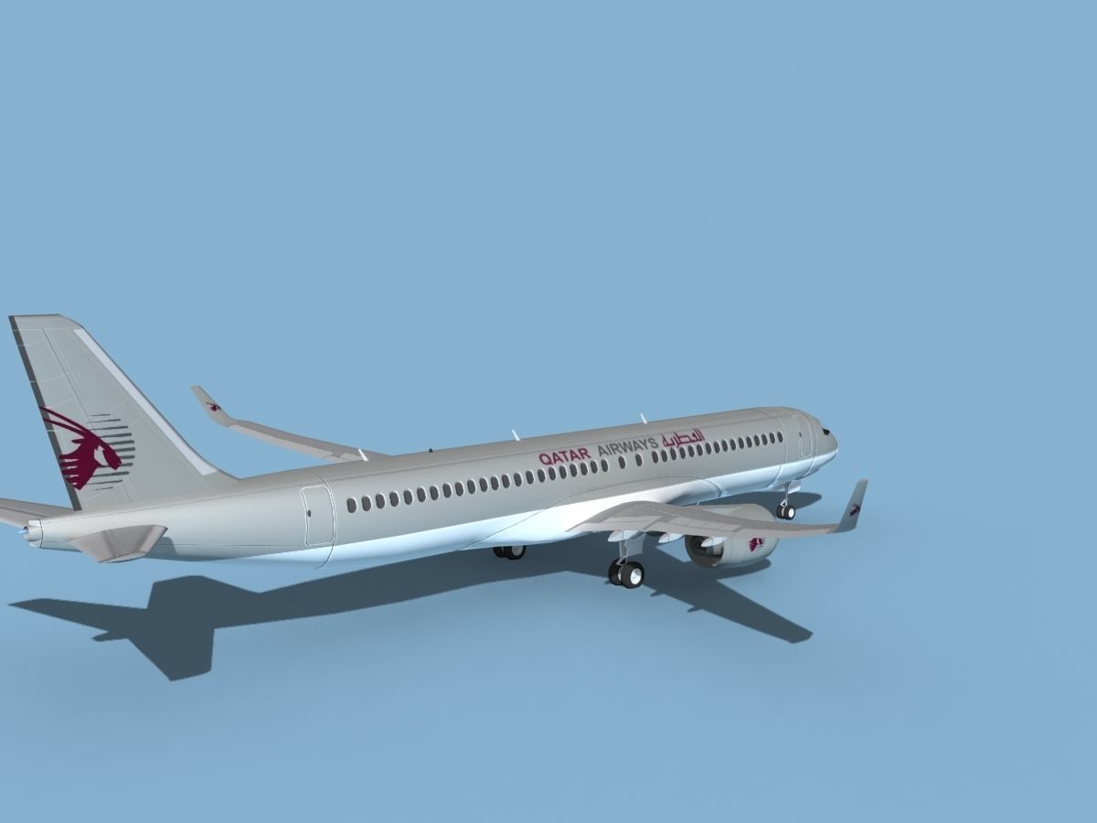 Airbus A220-300 Qatar Airways 3D model rigged | CGTrader