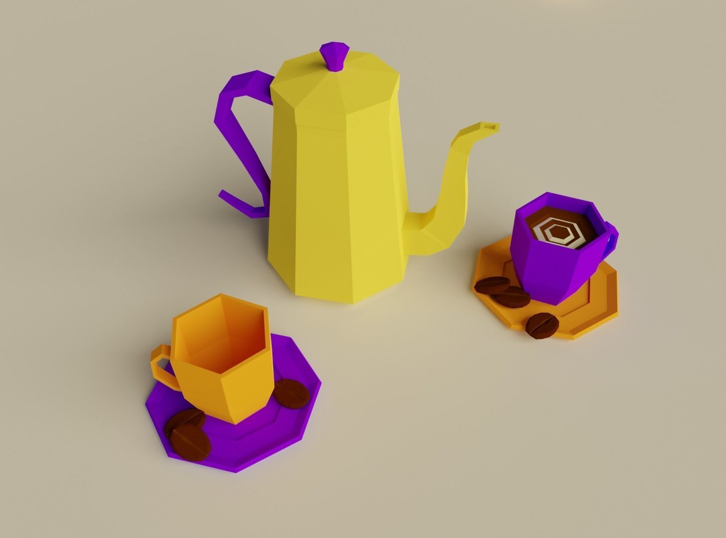 3D model Simple stylized coffee pack VR / AR / low-poly | CGTrader