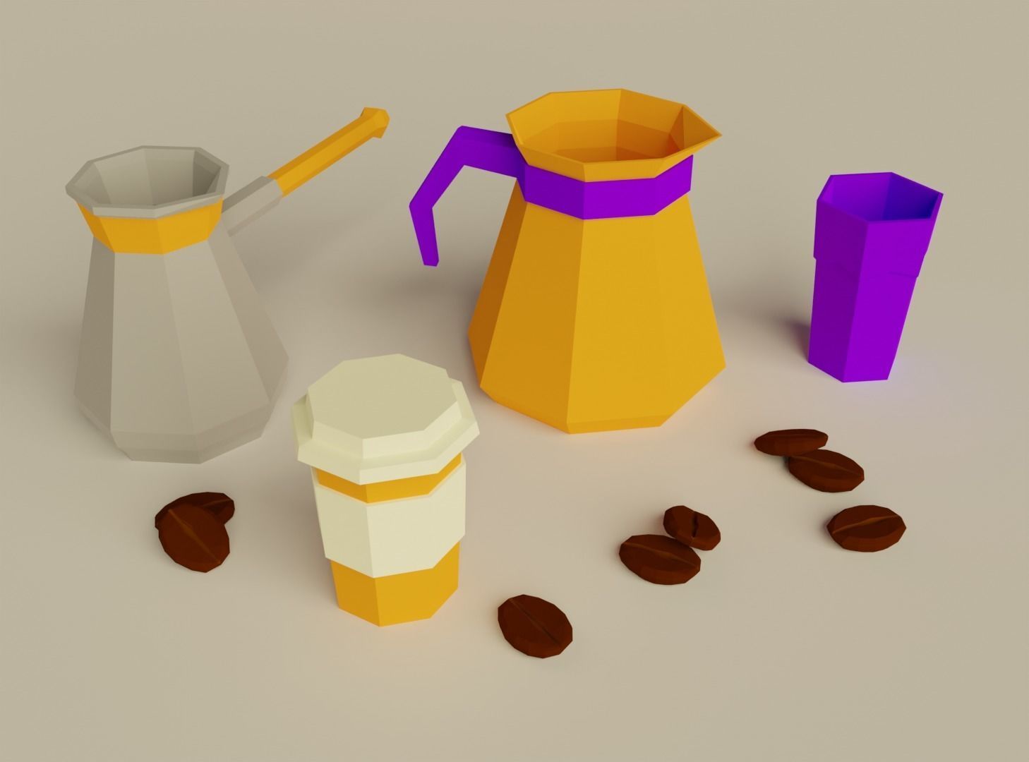 3D model Simple stylized coffee pack VR / AR / low-poly | CGTrader