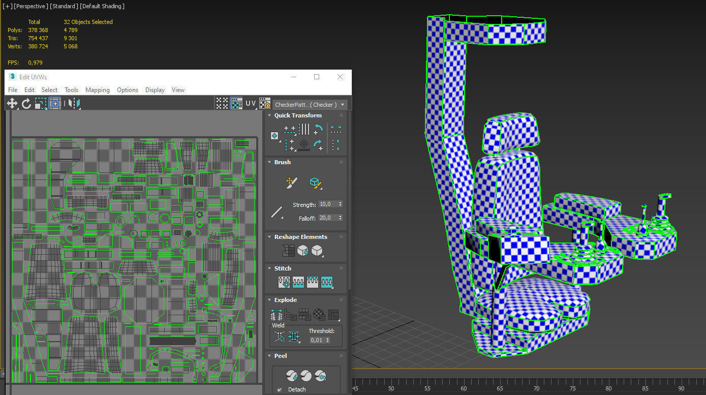 3D model Control panel with joysticks - crane or gantry VR / AR / low ...