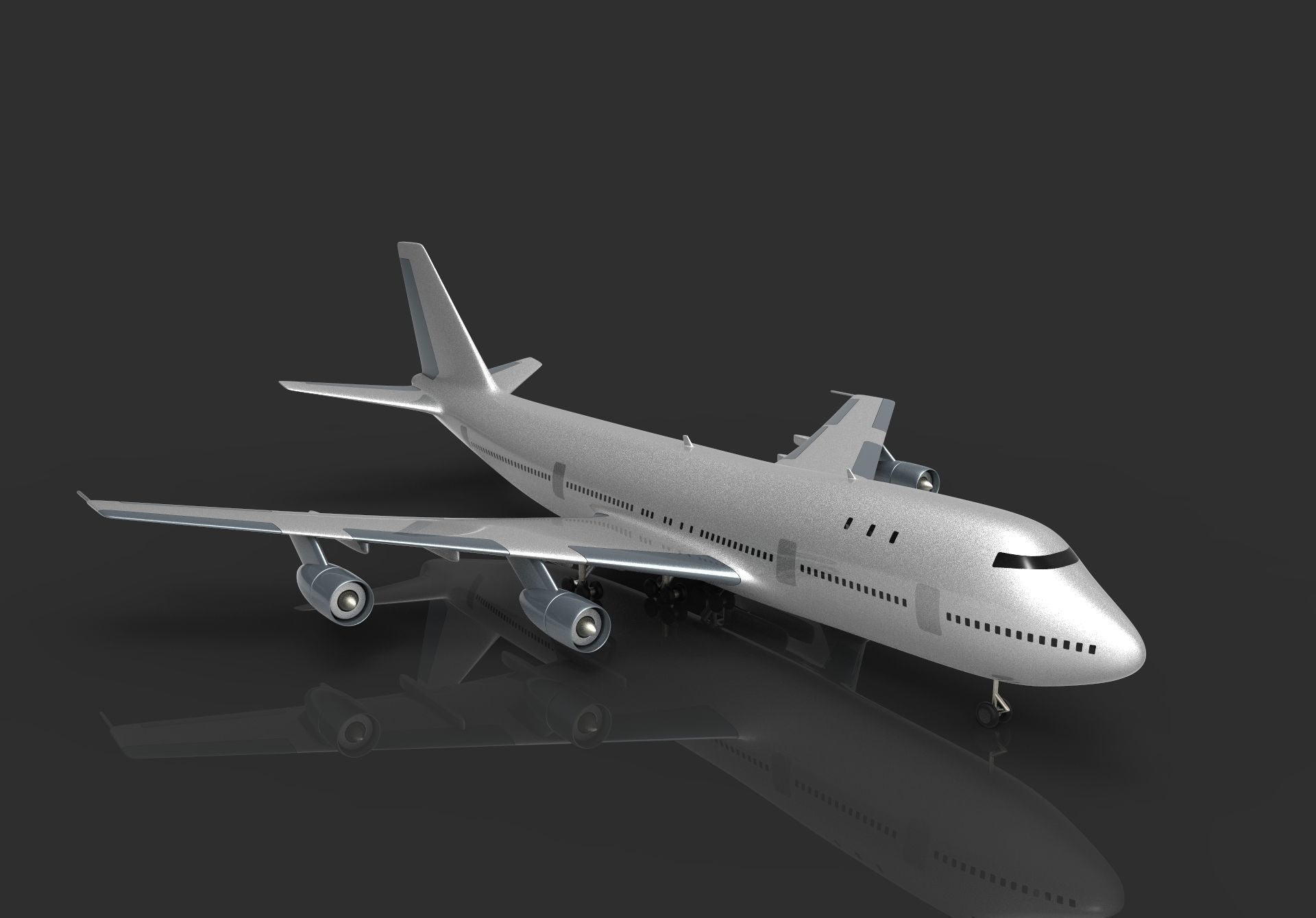 Surface model of Boeing 747 b 3D model rigged | CGTrader
