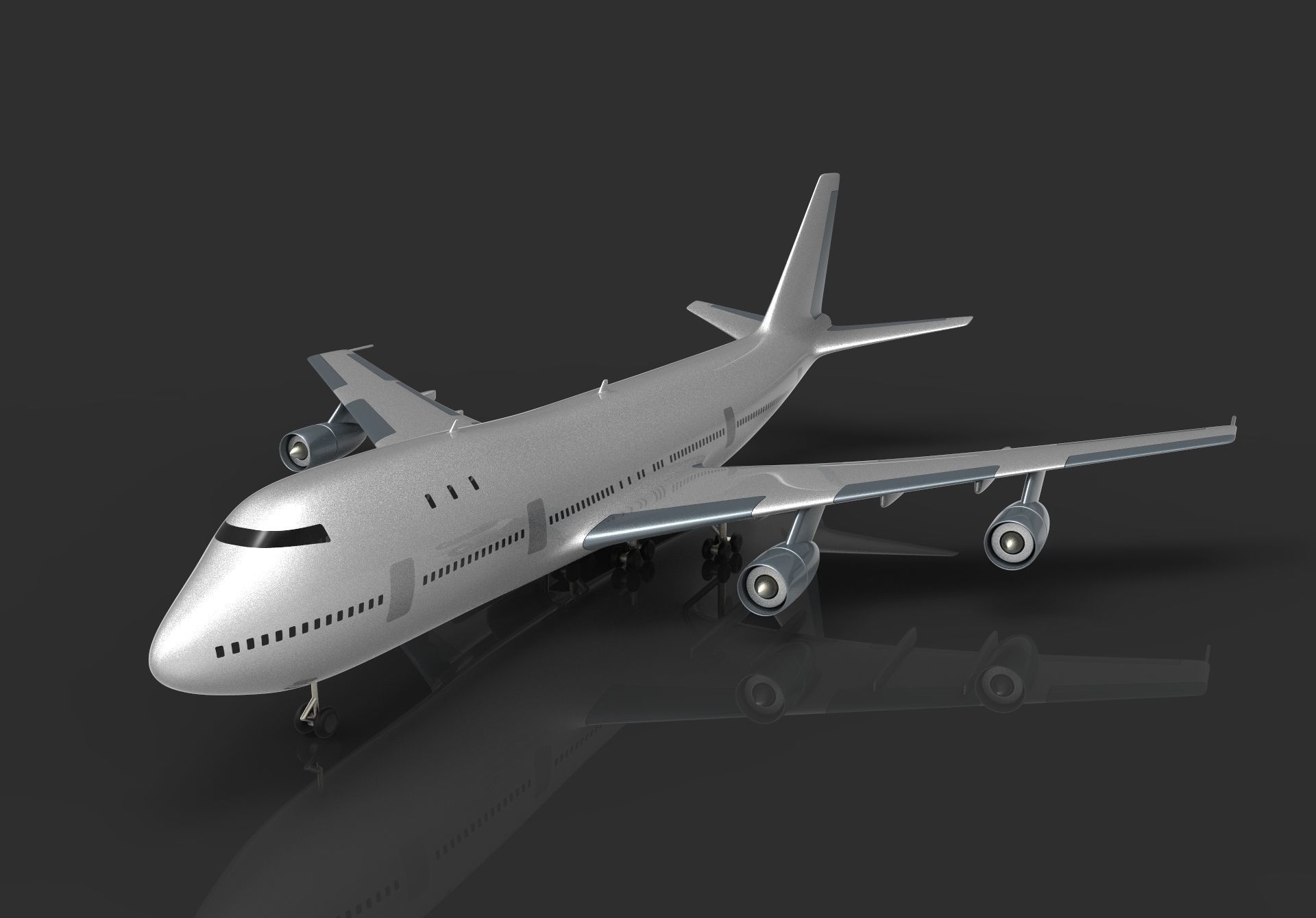 Surface model of Boeing 747 b 3D model rigged | CGTrader