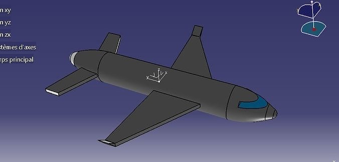 Avion catia v5 3D model 3D printable | CGTrader