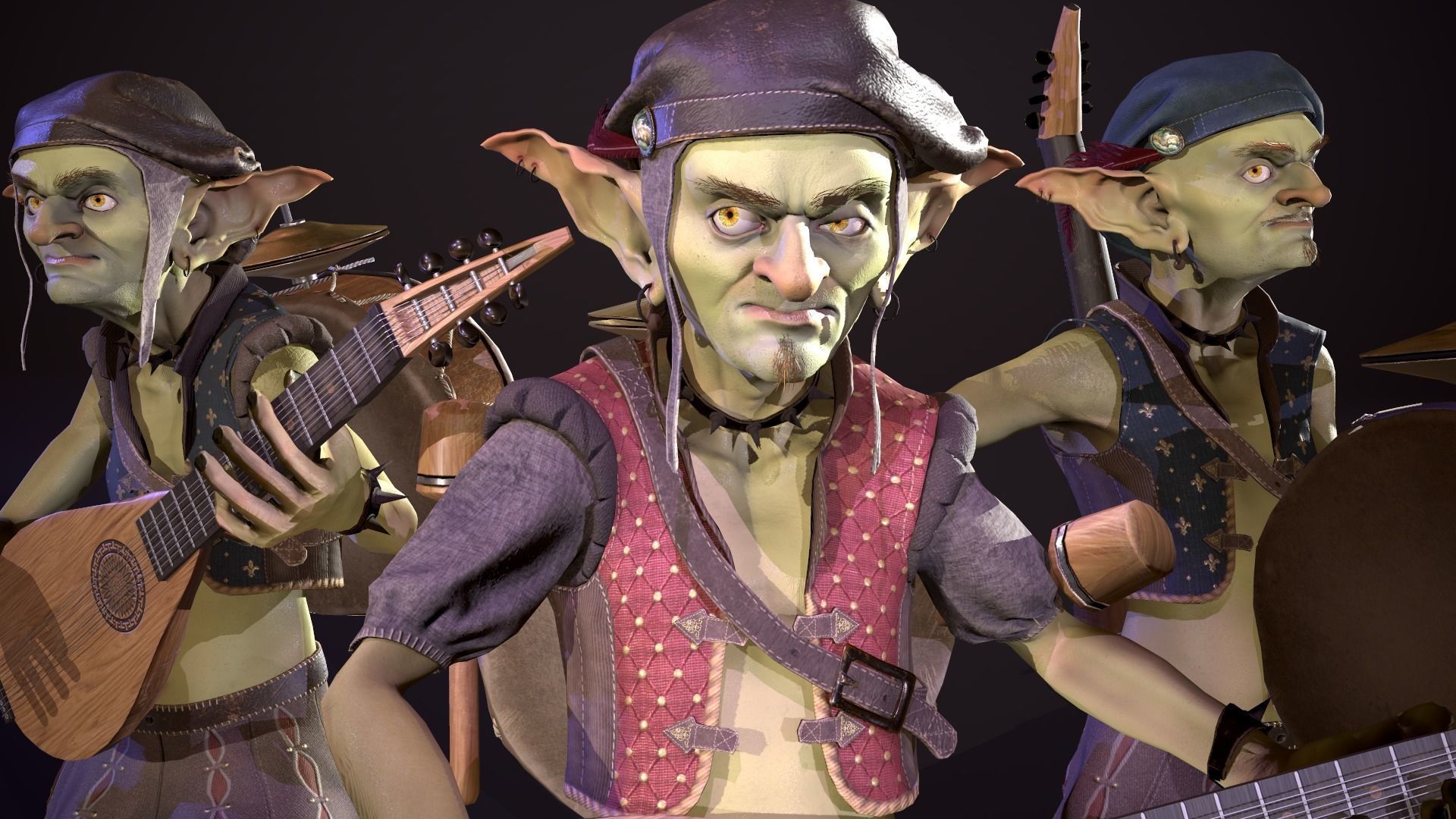 3D model Goblin Bard VR / AR / low-poly rigged animated | CGTrader