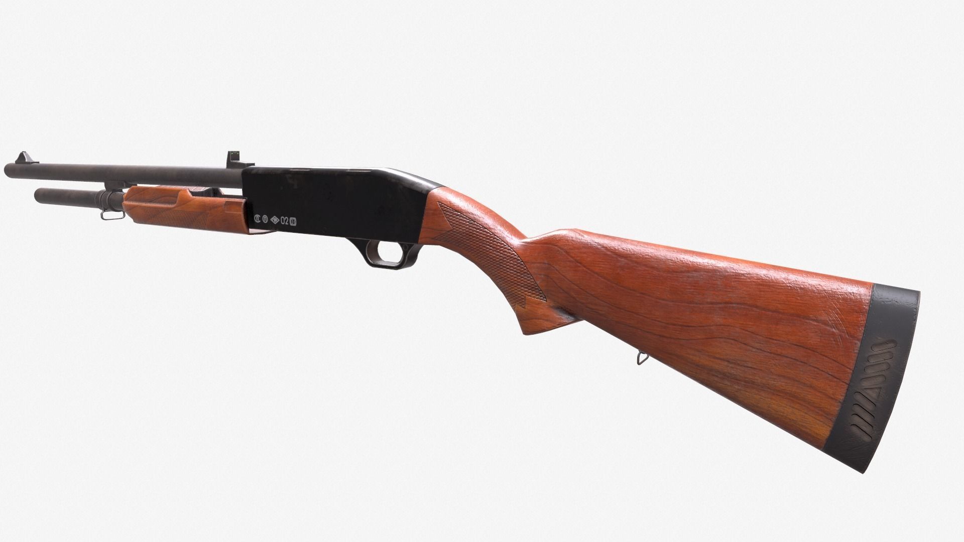 3D model Bekas-12M pump action shotgun Game ready VR / AR / low-poly ...