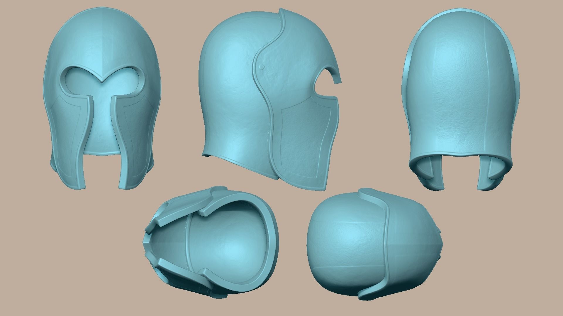 3D model Bronze Rust Medieval Helmet - Character Design VR / AR / low ...