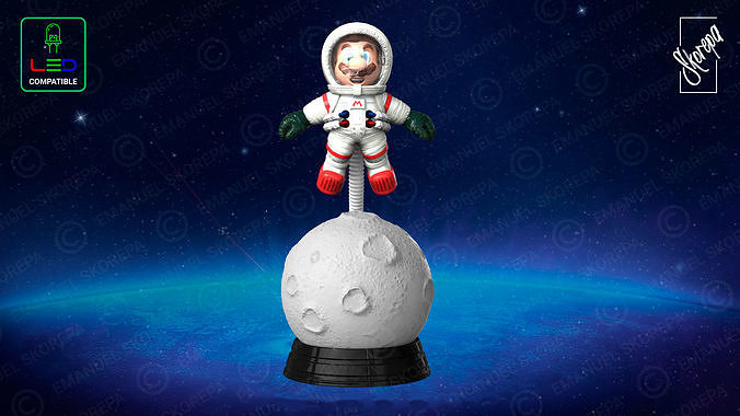 Mario Astronaut Lamp 3D model 3D printable | CGTrader