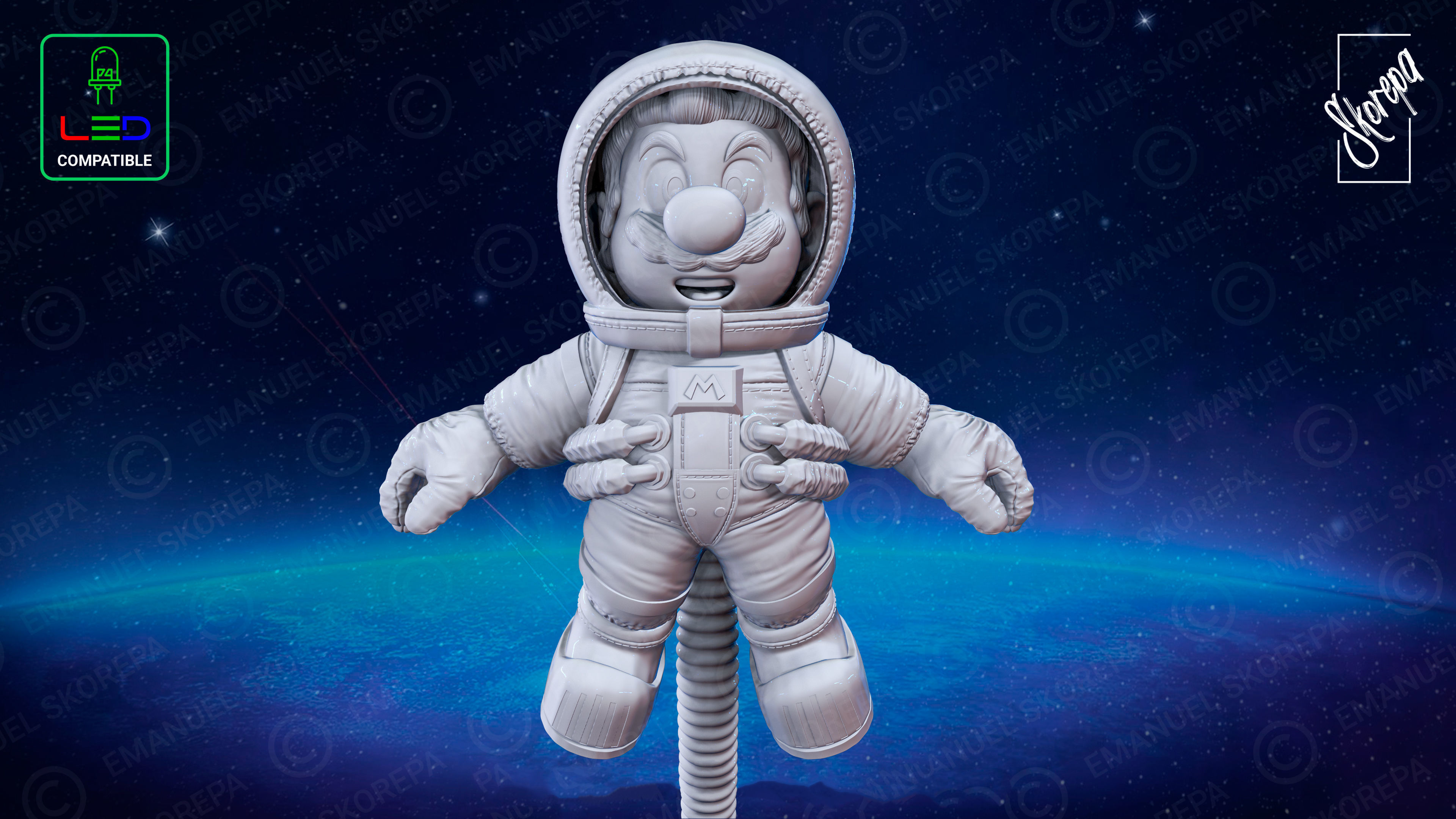 Mario Astronaut Lamp 3D model 3D printable | CGTrader
