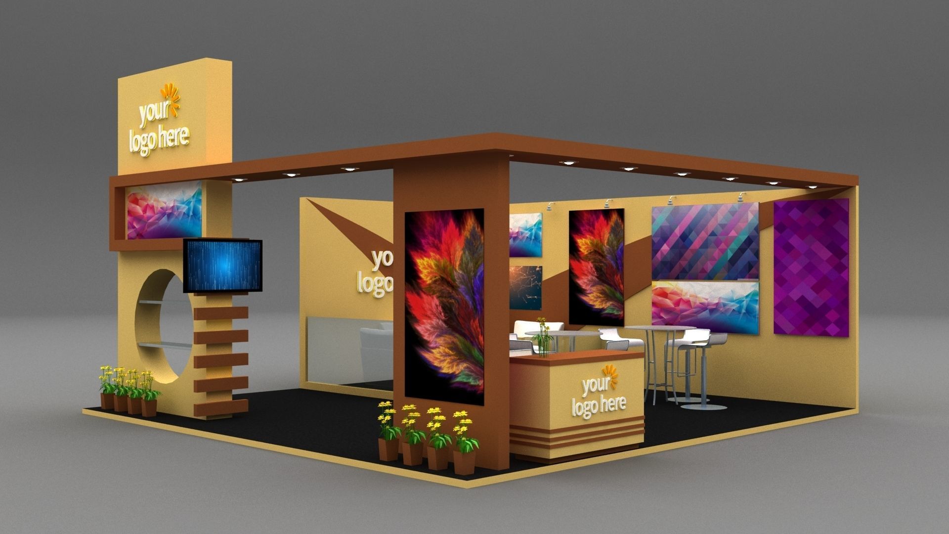 Stall Exhibition stand 3D model MAX OBJ 3DS FBX