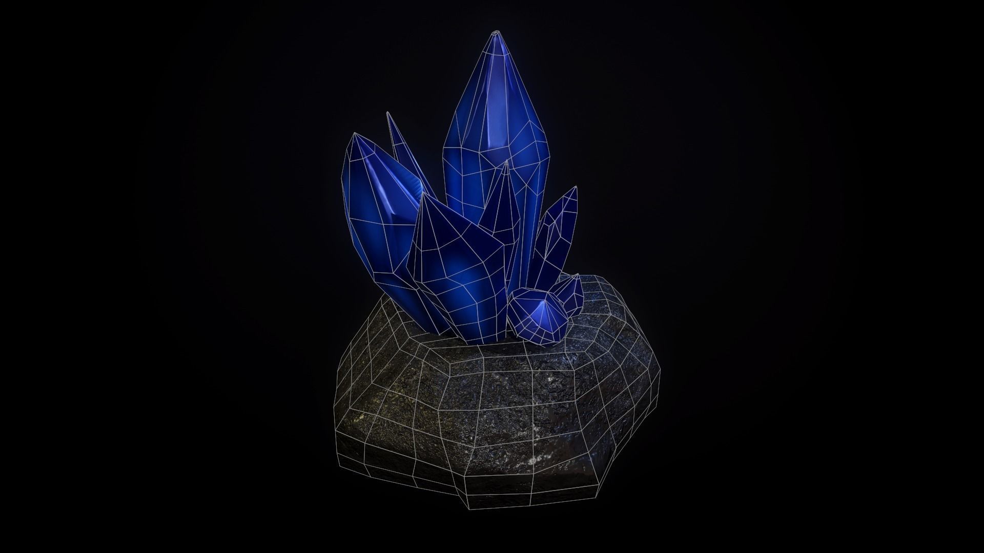 Crystals crystal on rock free VR / AR / low-poly 3D model | CGTrader