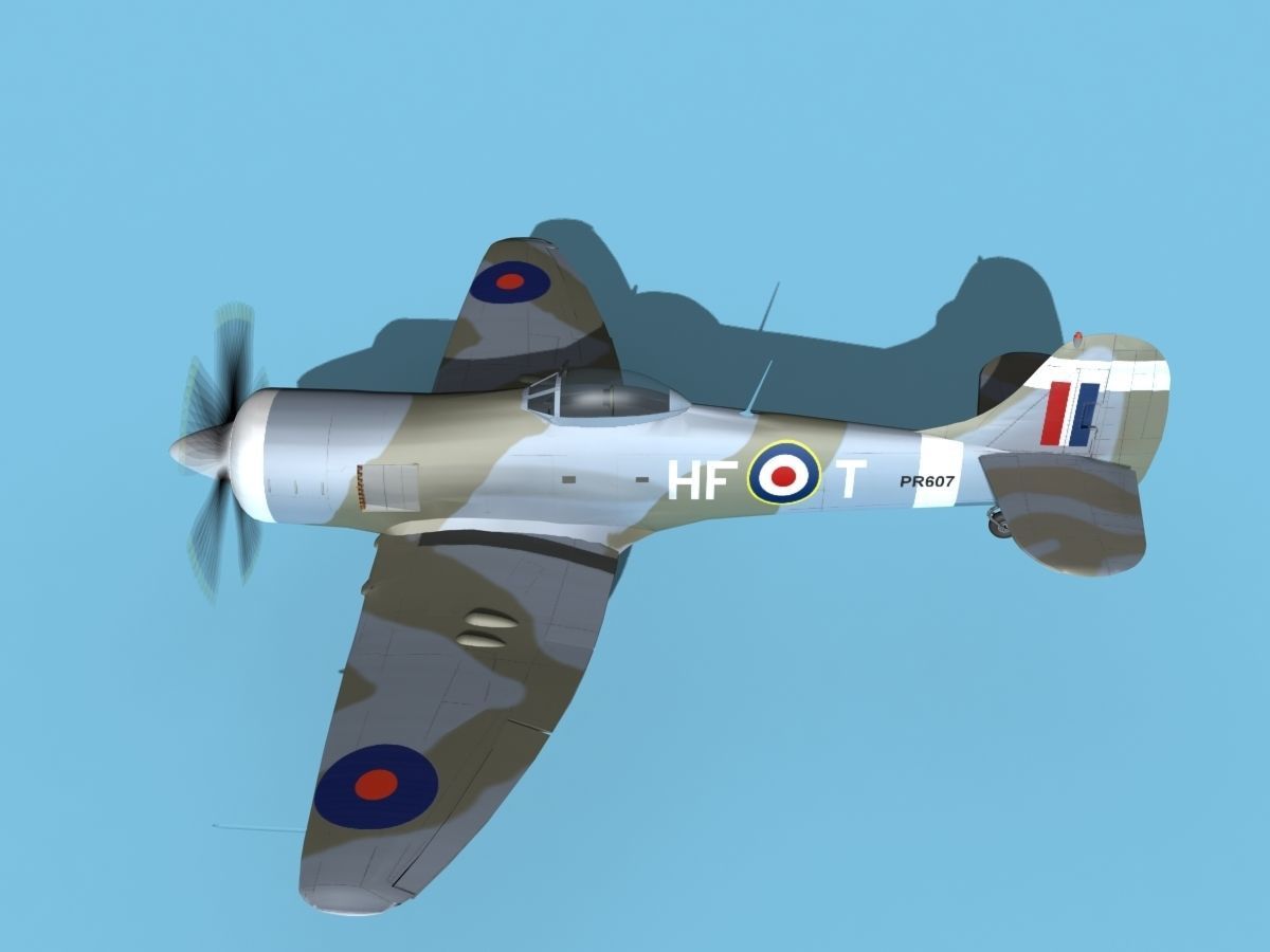 Hawker Tempest MKII V05 RAF 3D model animated rigged | CGTrader
