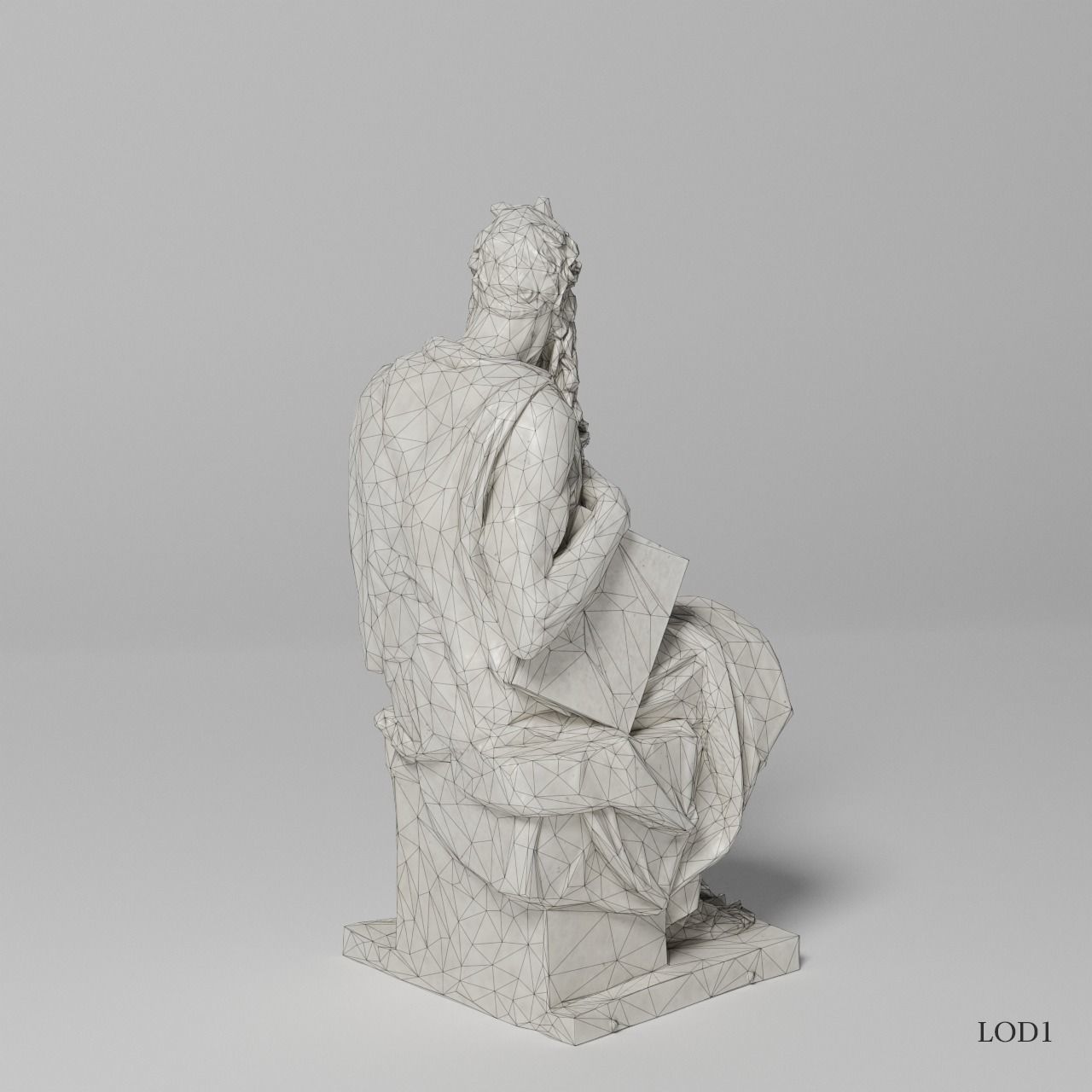 3D model Moses Sculpture VR AR Mobile-ready Game-ready VR / AR / low ...