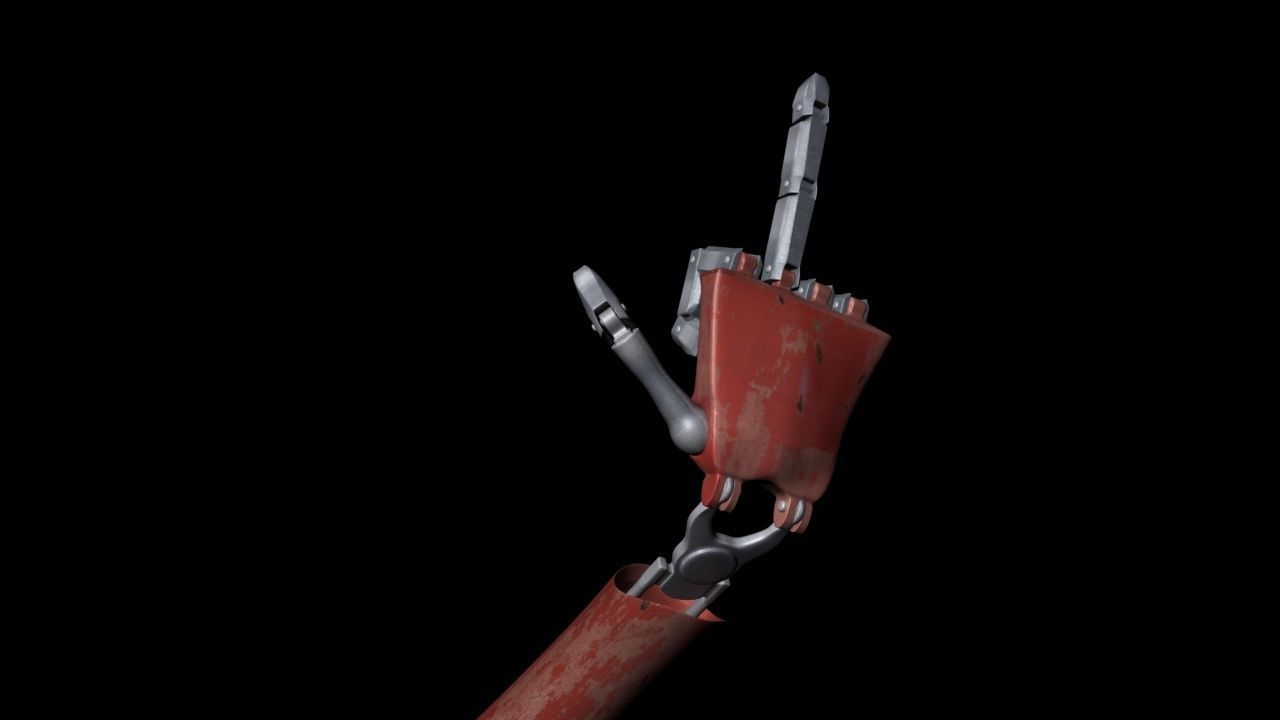 Robot Middle Finger 3D model 3D printable | CGTrader