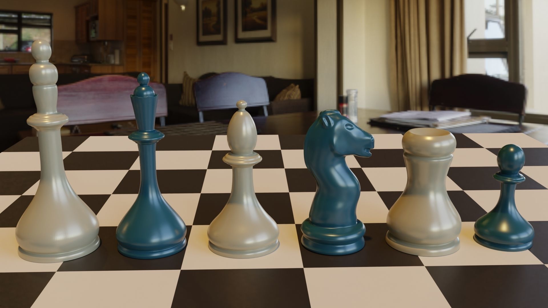 checker Elegant and Fancy Chess Pieces 3d printable