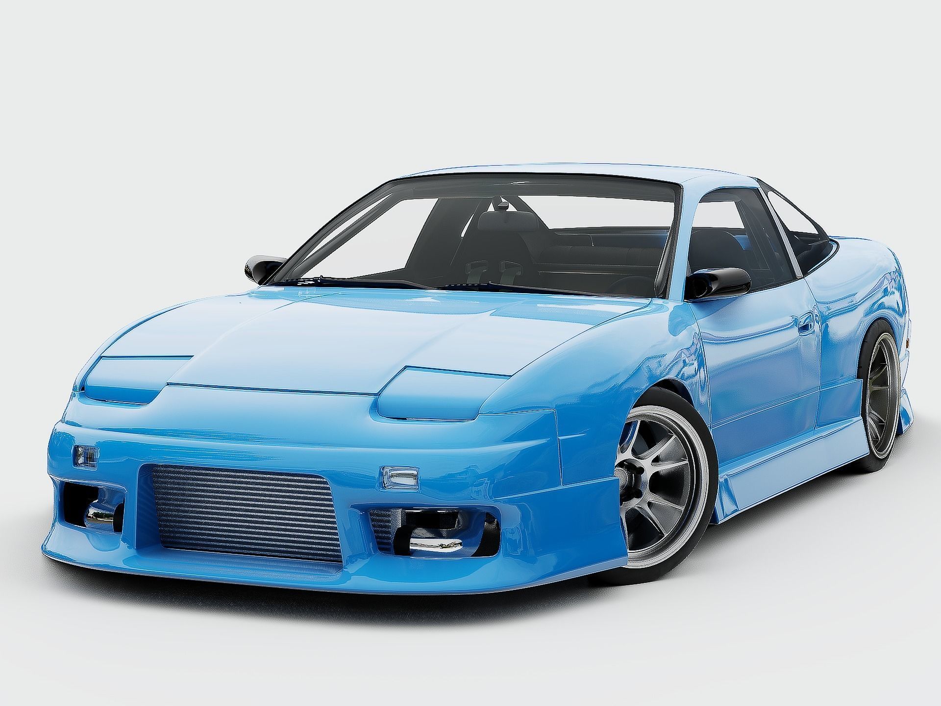 Blue S13 240SX Street Car Rigged 3D model rigged | CGTrader
