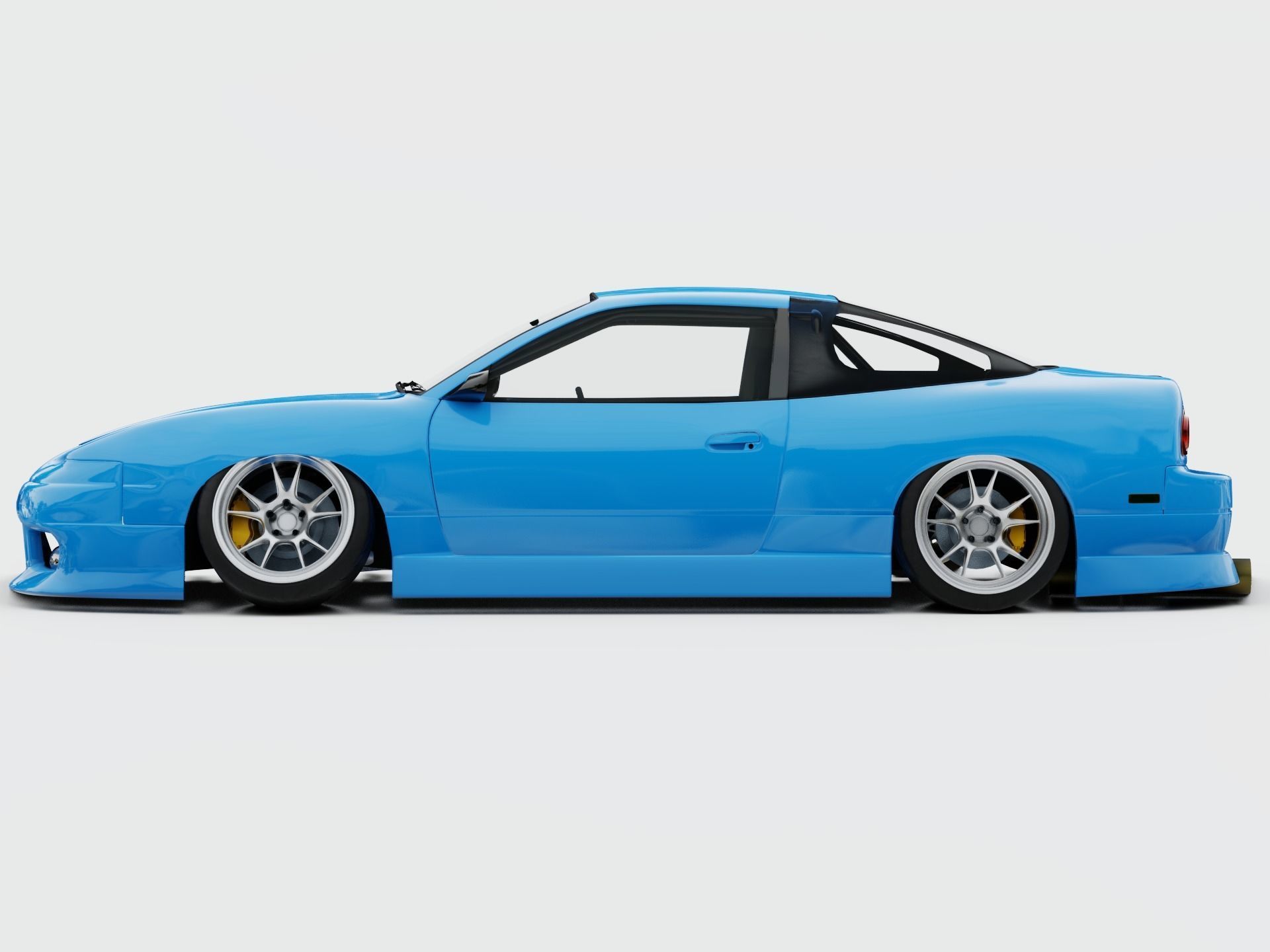 Blue S13 240SX Street Car Rigged 3D model rigged | CGTrader
