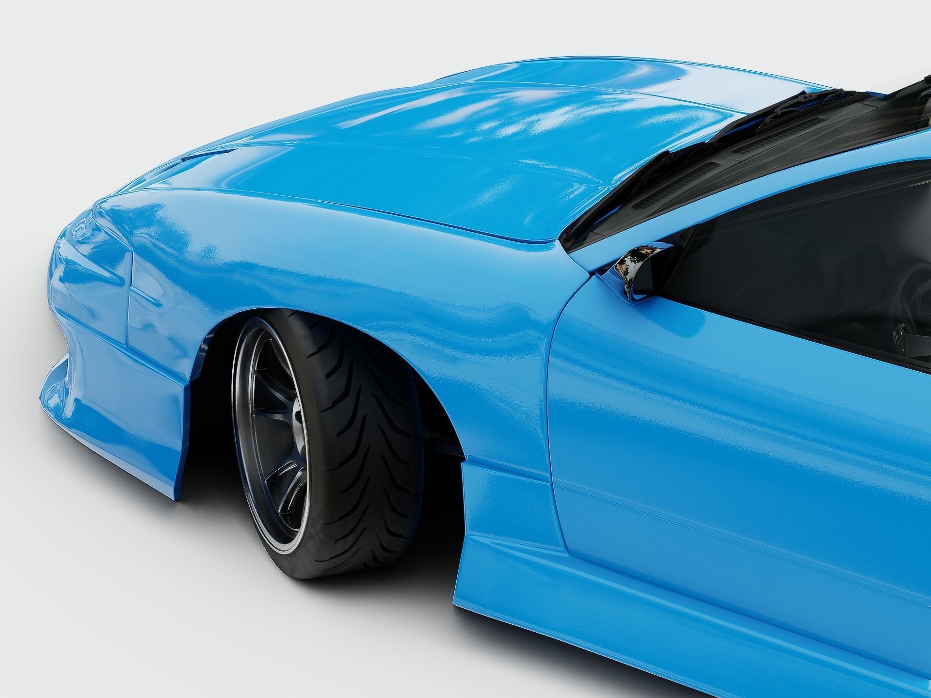 Blue S13 240SX Street Car Rigged 3D model rigged | CGTrader
