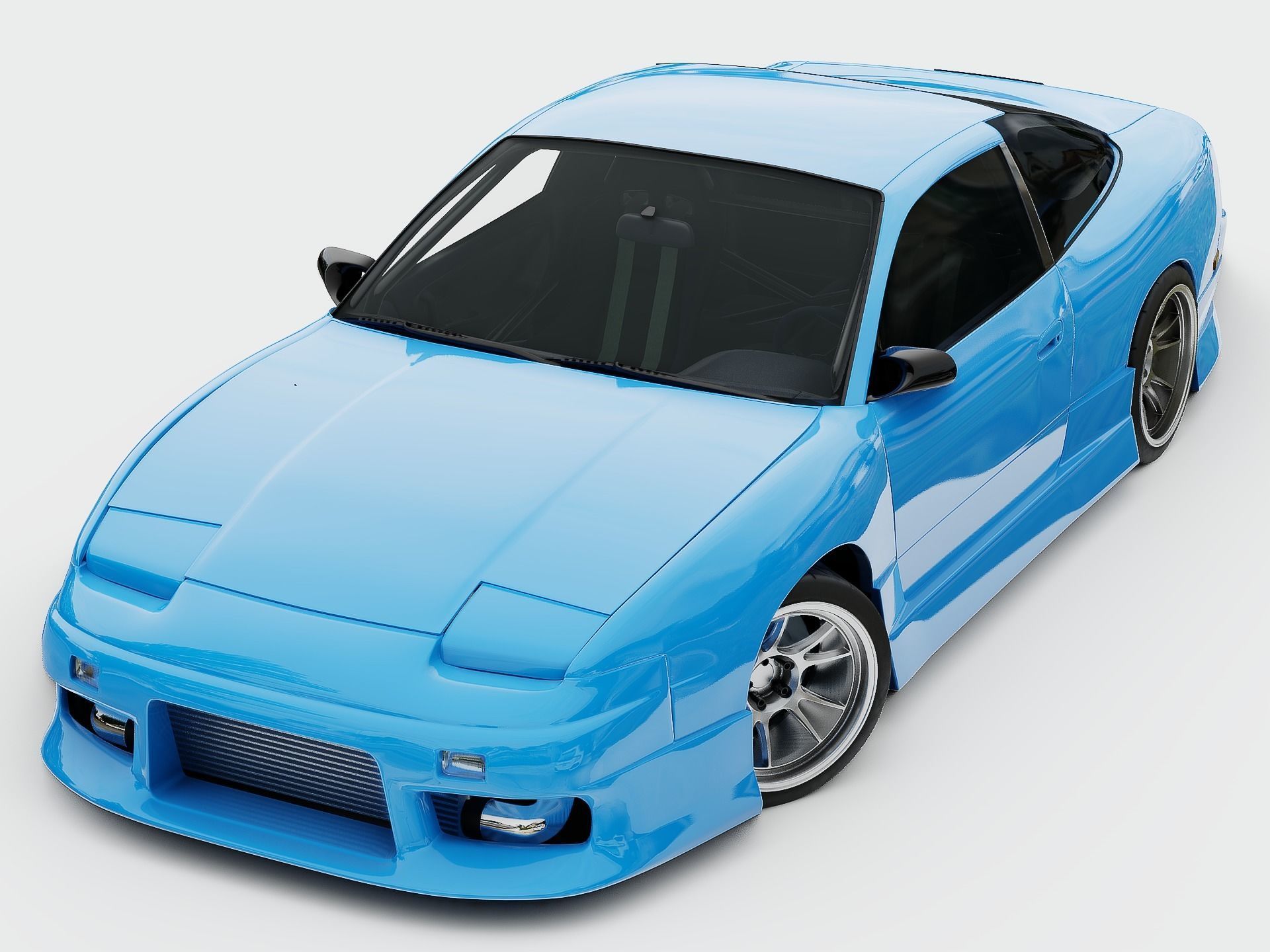 Blue S13 240SX Street Car Rigged 3D model rigged | CGTrader