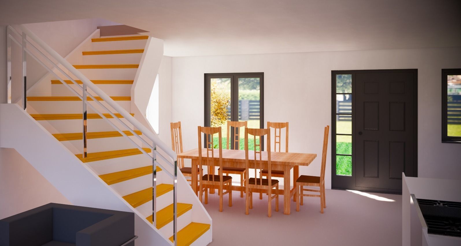 Modern Double storey Revit Model 3D model | CGTrader