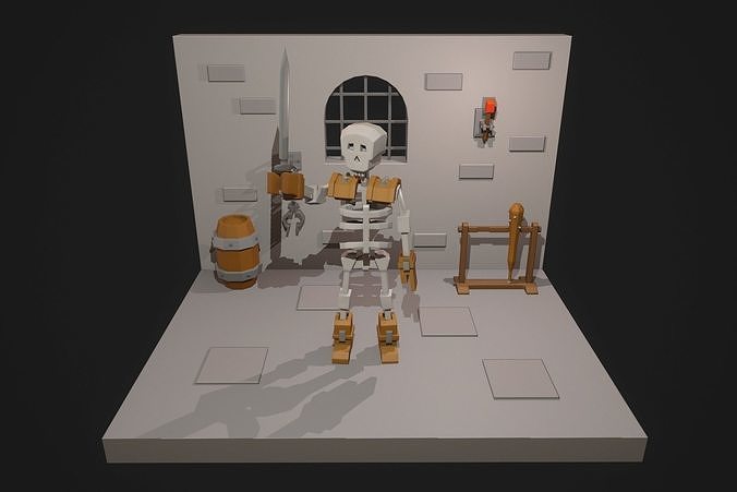 Low Poly Skeleton free VR / AR / low-poly 3D model animated rigged ...