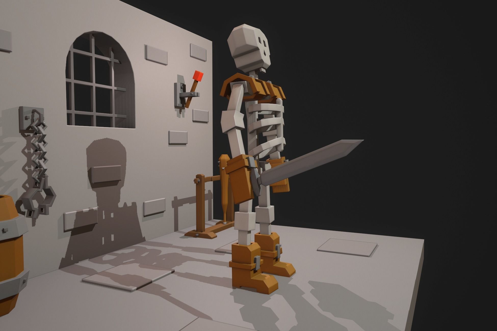 Low Poly Skeleton free VR / AR / low-poly 3D model animated rigged ...
