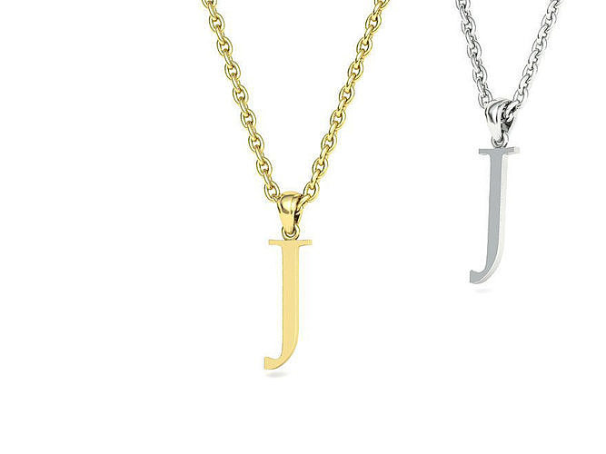 J INITIAL LETTER NECKLACE printable 3dmodel 3D model 3D printable ...