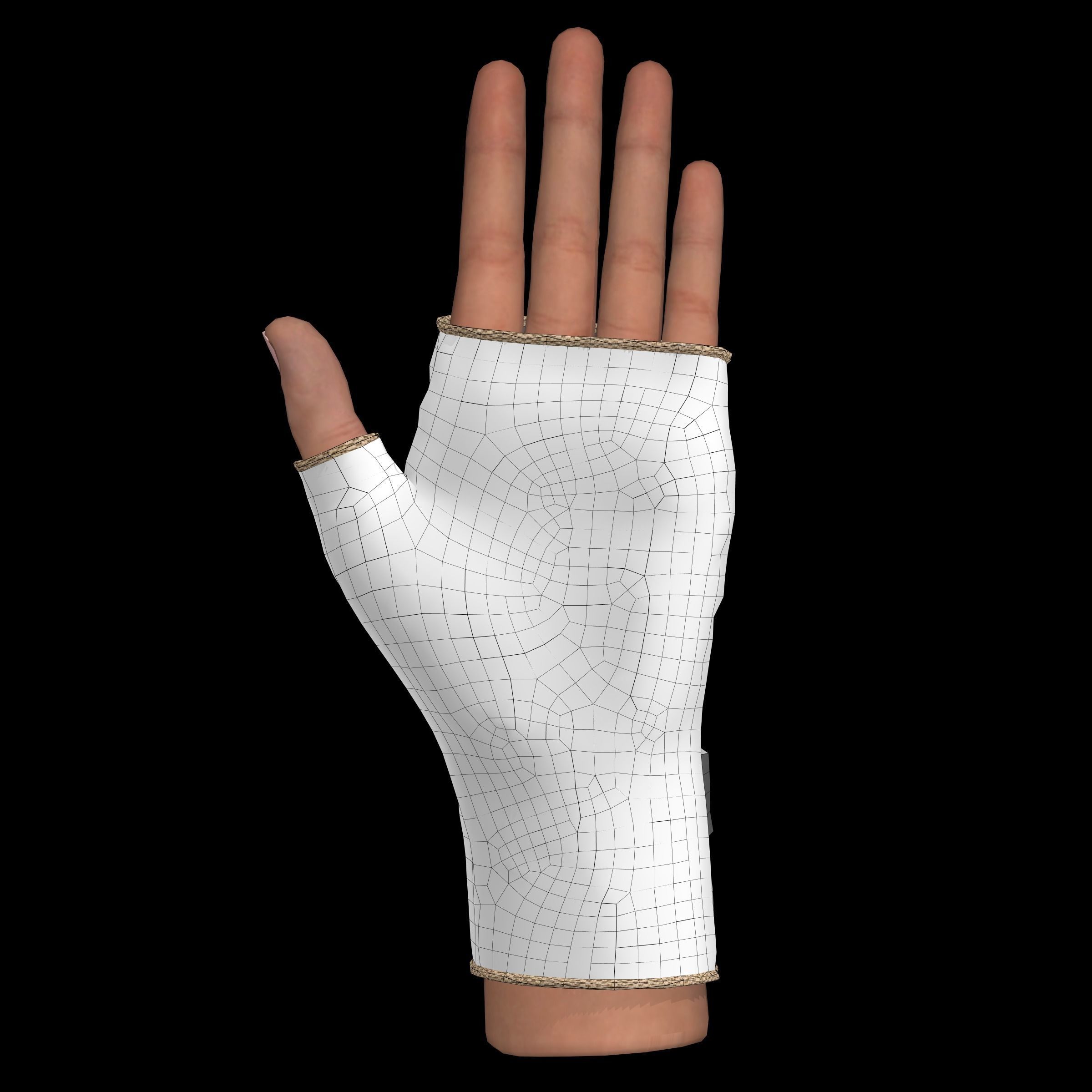 fingerless gloves 3D model | CGTrader