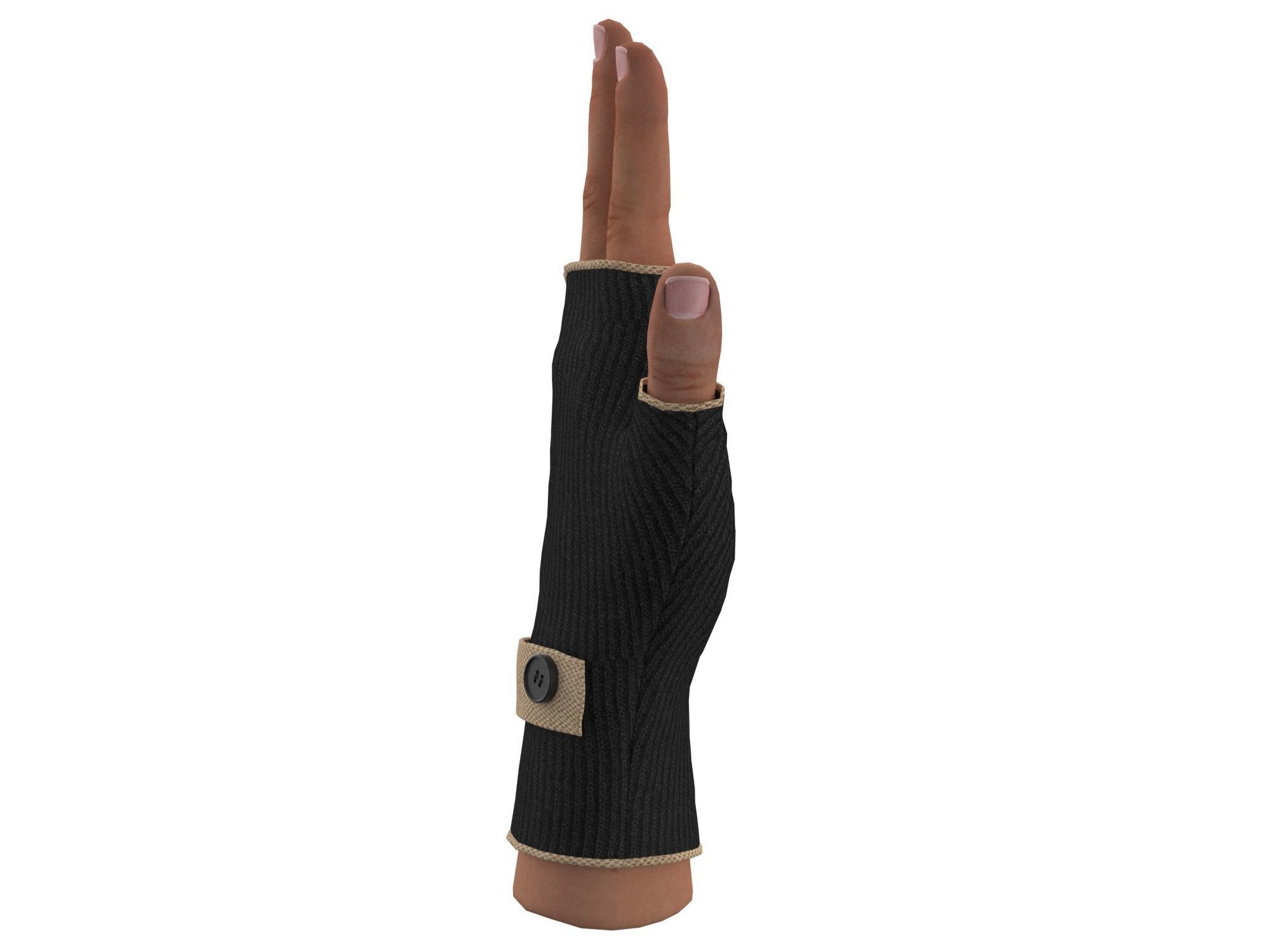 fingerless gloves 3D model | CGTrader