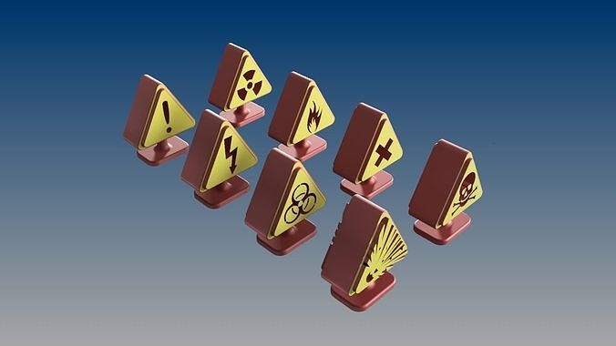 DESKTOP ACCESSORIES TRAFFIC SIGNS 3D model 3D printable | CGTrader