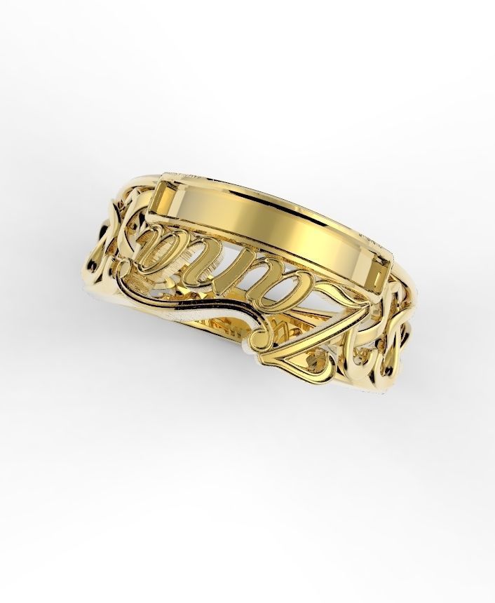Zana name ring 3D model 3D printable | CGTrader
