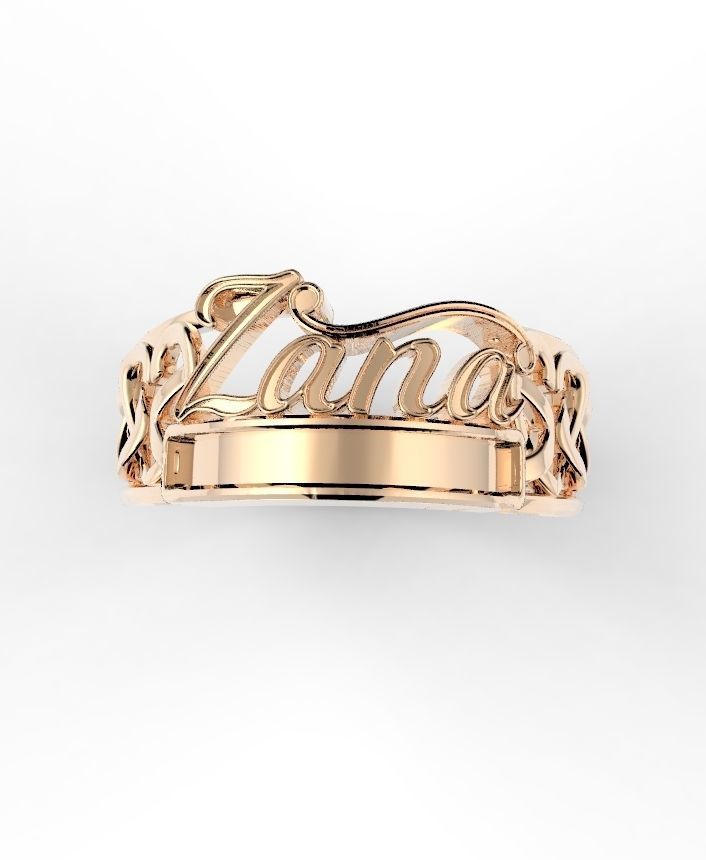 Zana name ring 3D model 3D printable | CGTrader