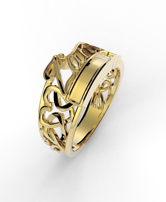 Zana name ring 3D model 3D printable | CGTrader