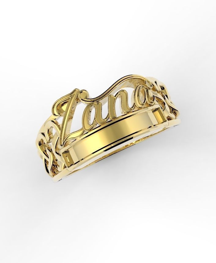 Zana name ring 3D model 3D printable | CGTrader