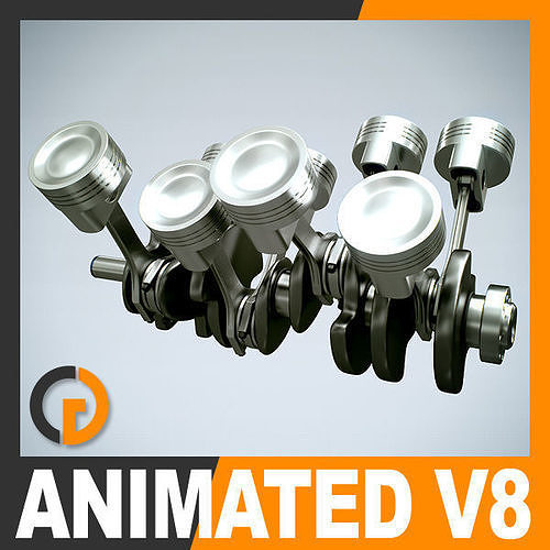 Animated V8 Engine Cylinders 3D model animated | CGTrader
