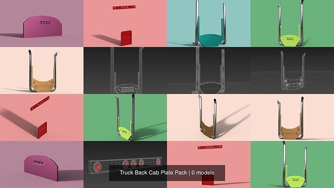 Truck Back Cab Plate Pack 3D Model Collection | CGTrader