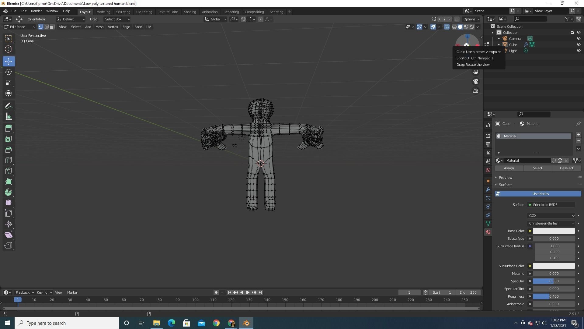 3D model Semi low poly human model with swords VR / AR / low-poly ...