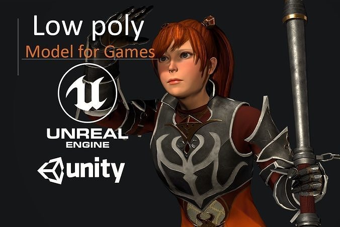 3D model Game low poly 3D model Bunny hunter VR / AR / low-poly rigged ...