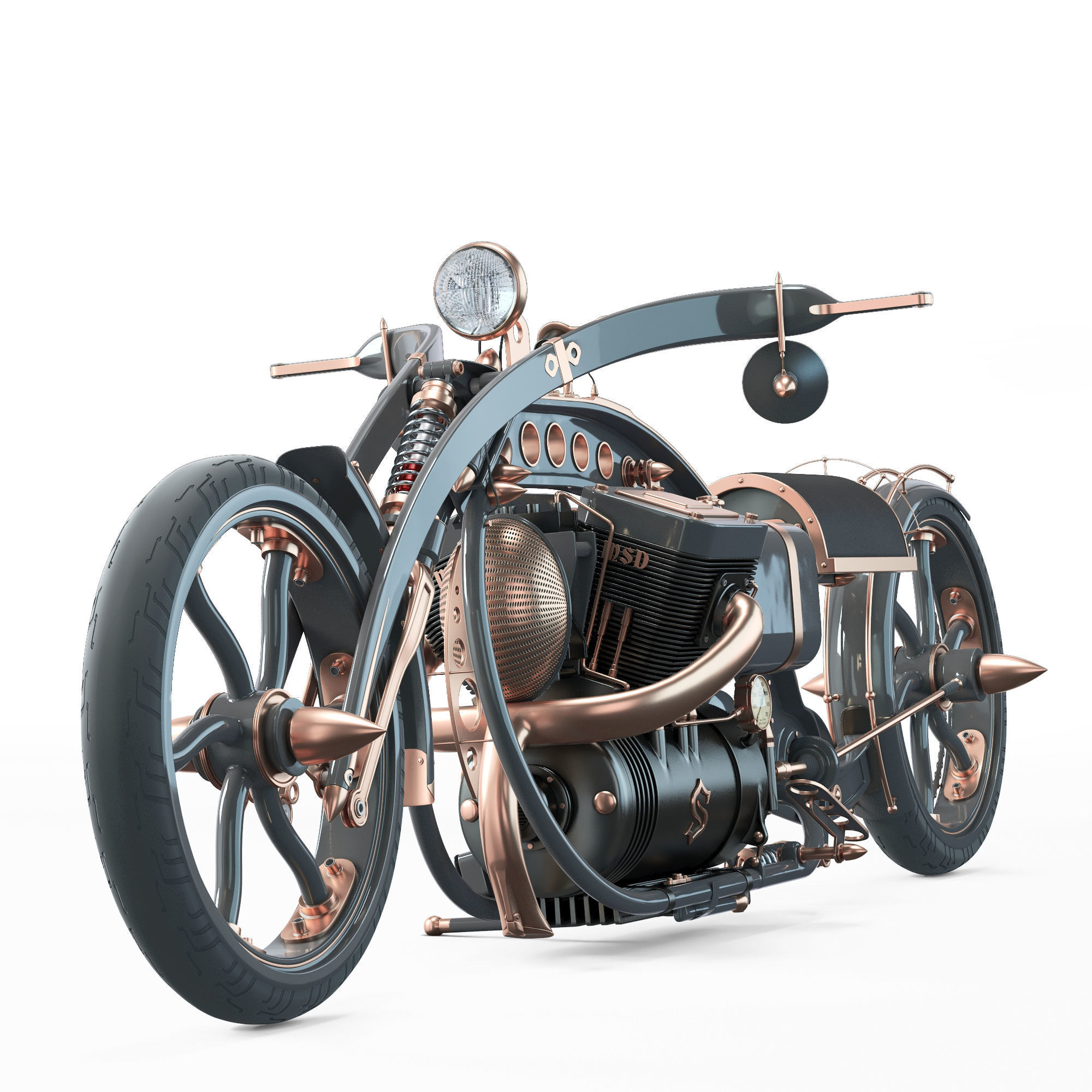 Steam punk bike 3D model | CGTrader