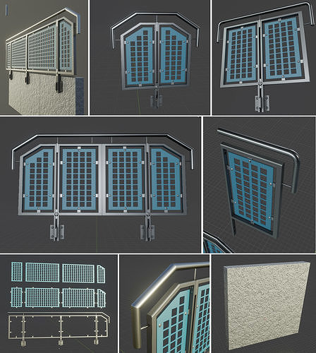 3D model Modular Railing Set-3 VR / AR / low-poly | CGTrader