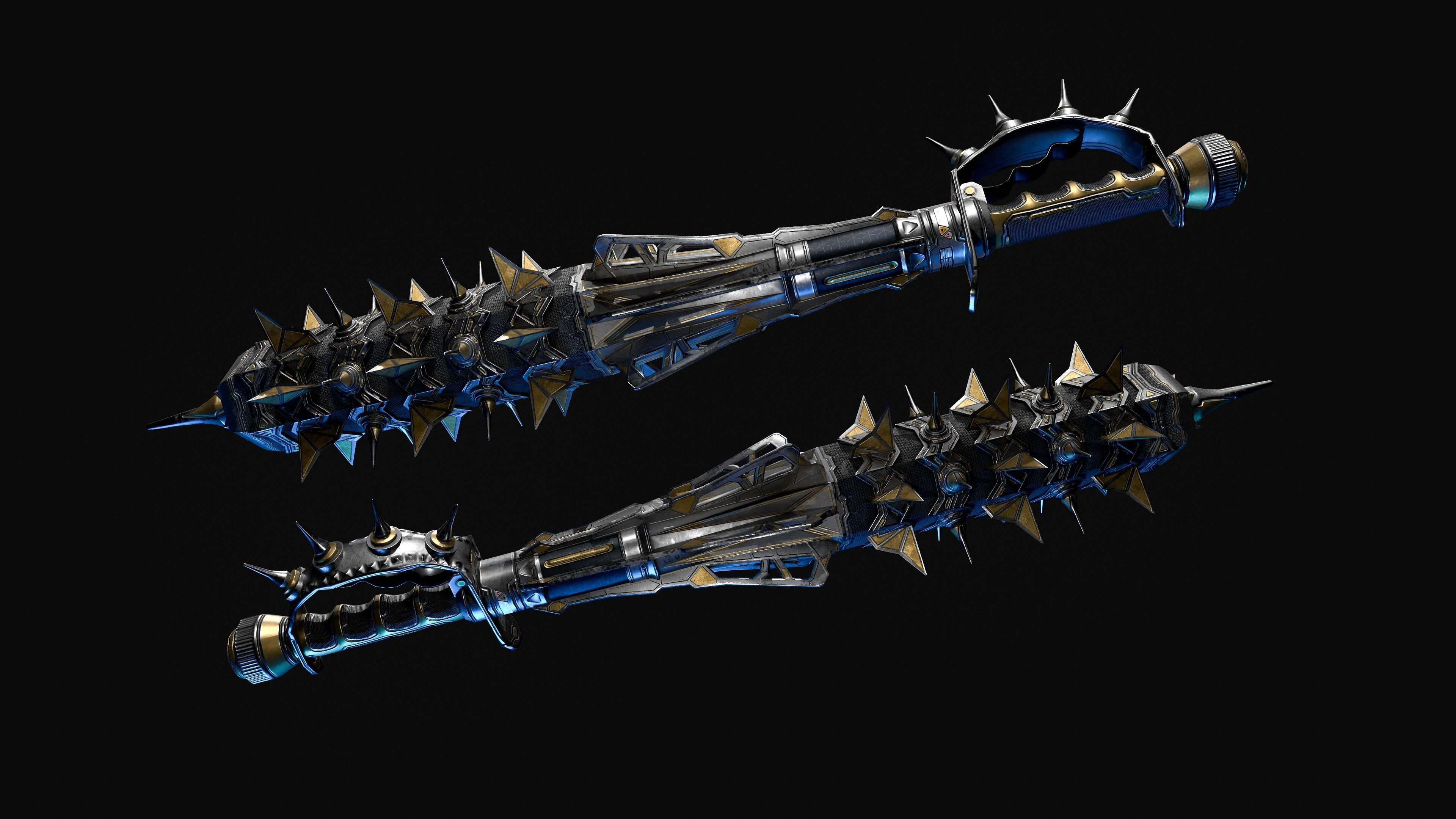 3D model Sci-Fi Electric Cyber Mace VR / AR / low-poly | CGTrader