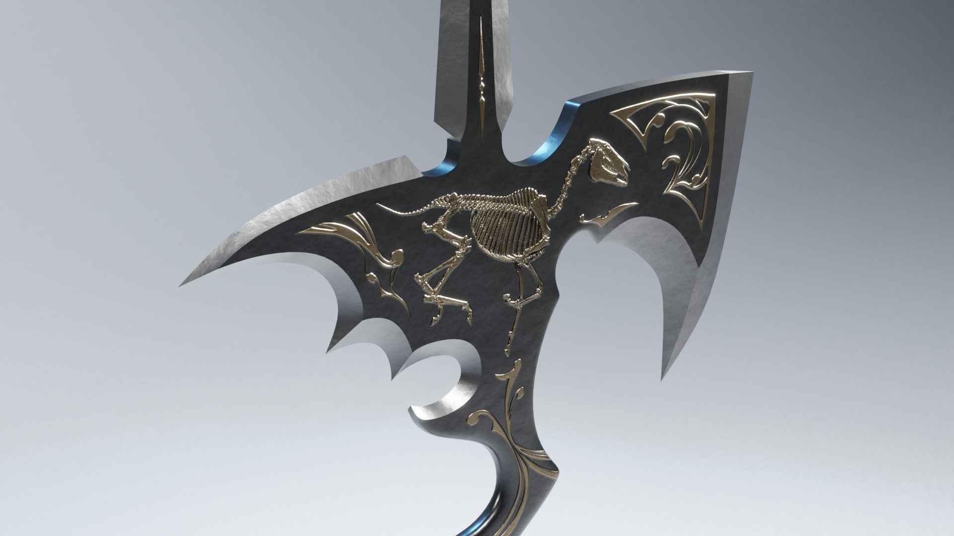 3D model Fantasy Halberd Axe Polearm VR / AR / low-poly | CGTrader