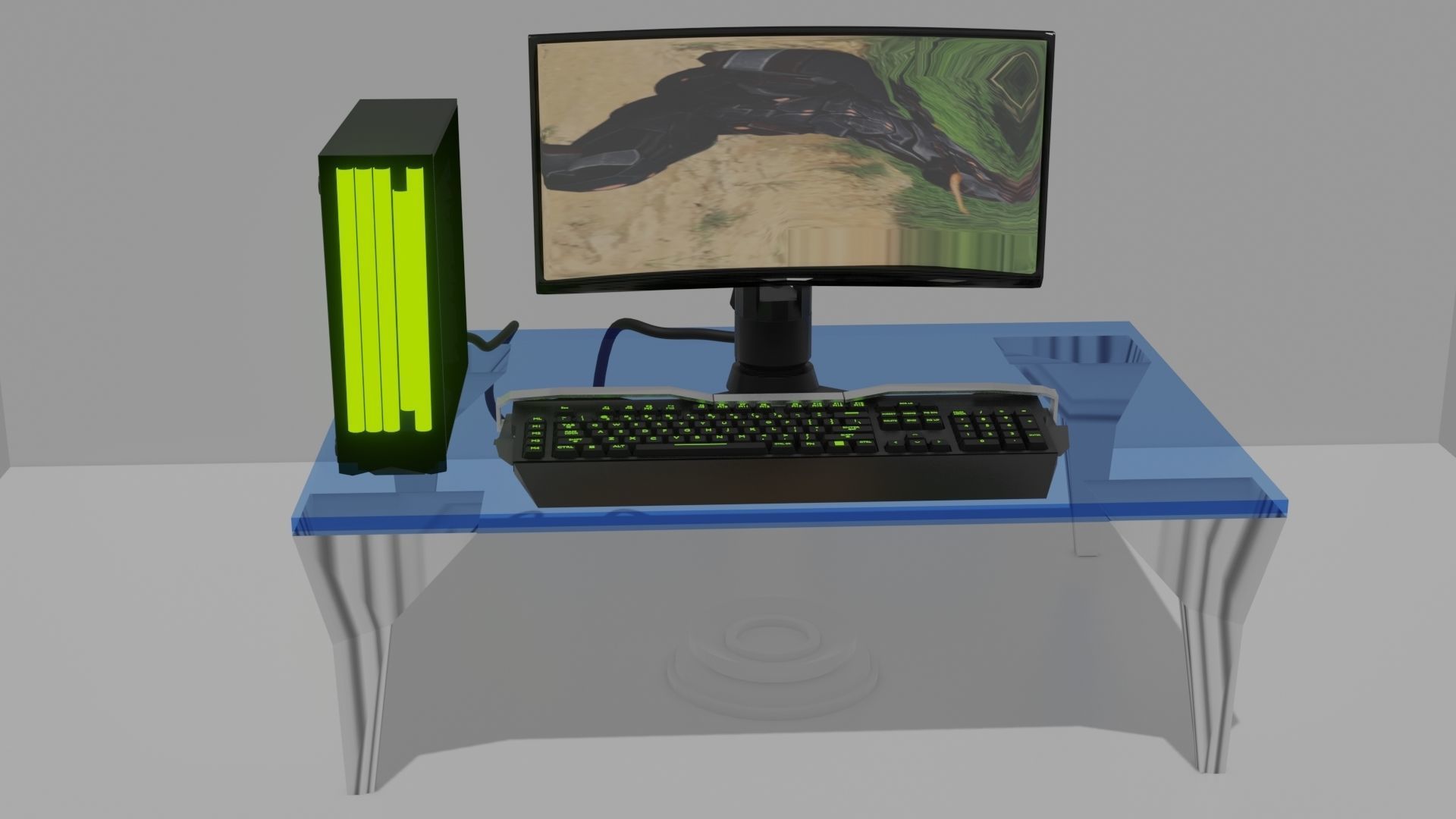 RGB Gaming Setup 3D model animated | CGTrader