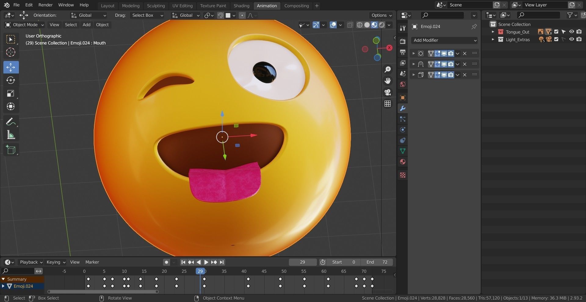 3D model Lol Tongue Out Emoji VR / AR / low-poly rigged animated | CGTrader