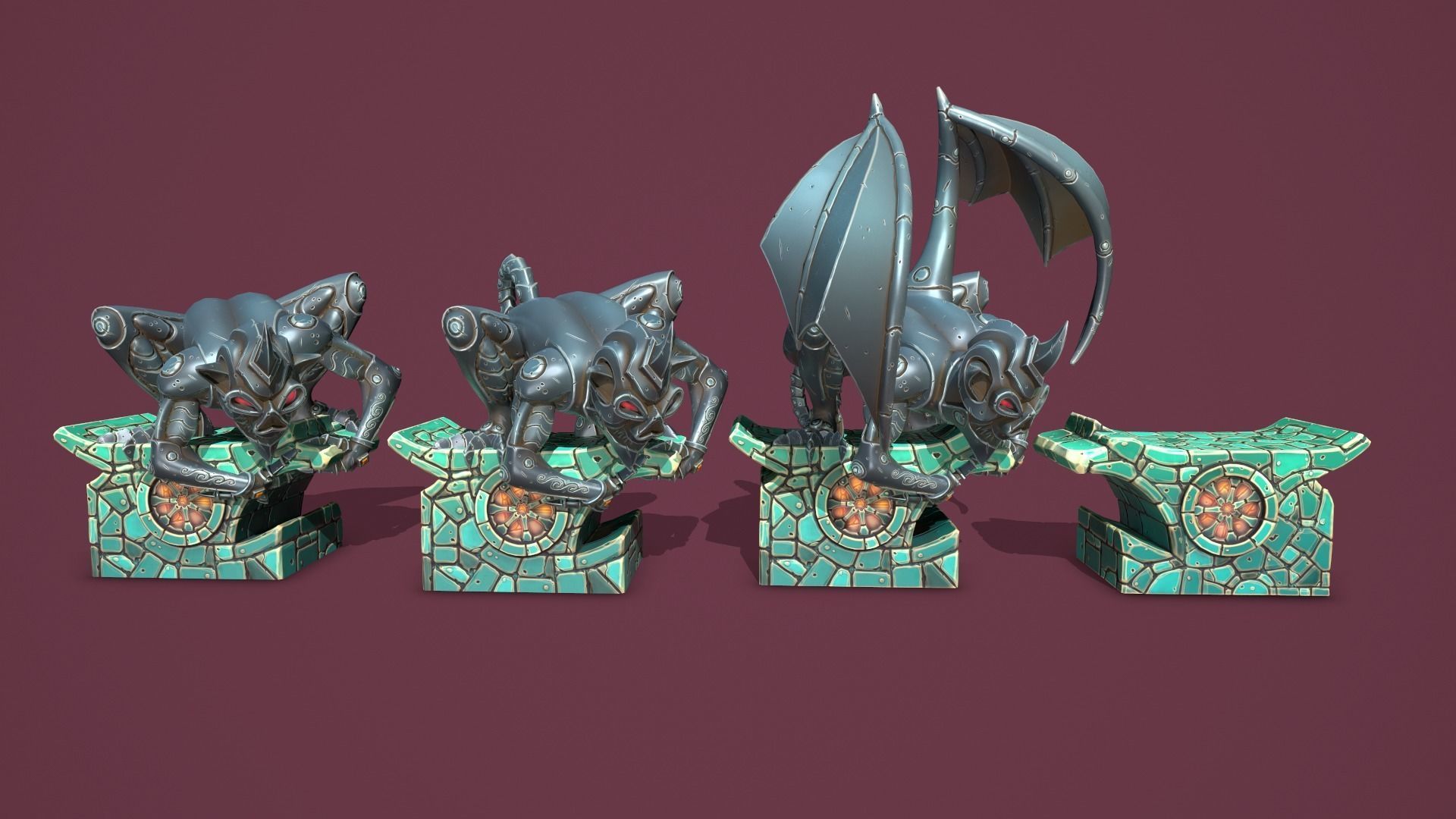 3D model Fantasy gargoyle statue VR / AR / low-poly | CGTrader