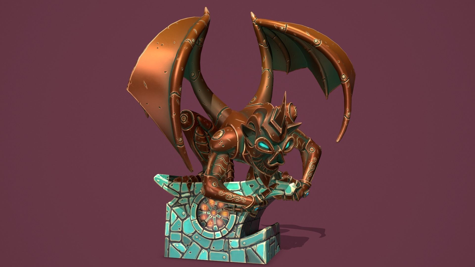 3D model Fantasy gargoyle statue VR / AR / low-poly | CGTrader